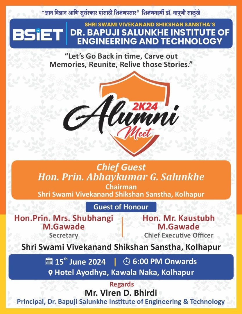 Alumni Meet 2024 - Dr. Bapuji Salunkhe Institute Of Engineering ...